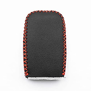 MJKEYAuto Black Leather 4 5 6 Buttons Smart Remote Key Fob Cover Chain Case for Ram 1500 2019 2020 2021 2022 2023 OHT-4882056 (4 Buttons)