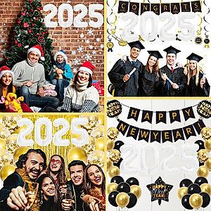 2025 Balloons White Number Balloons 2025 40 Inch 2025 Numbers for New Year Party Large 2025 Foil Mylar Balloon for 2025 New Year Eve Party Supplies Festival Birthday Anniversary Graduation Decorations