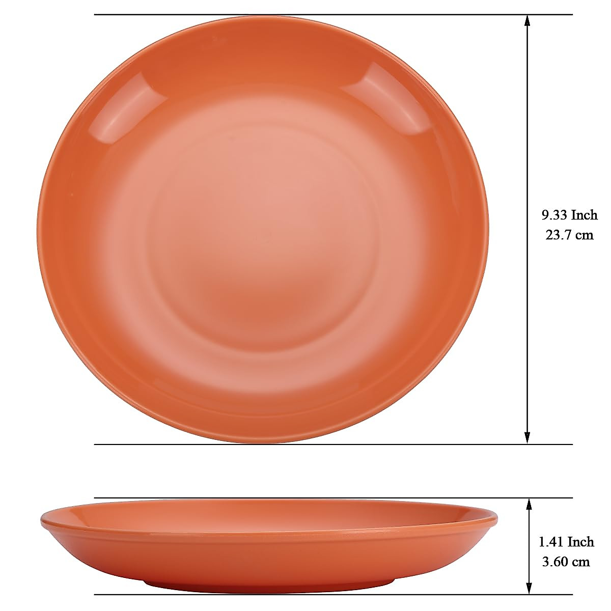 Evanda Plastic Plates Set of 8 Pieces, Dinner Plates 9.5 inch Unbreakable Reusable Dishes for All Purpose and All Age, Microwave Safe BPA Free Dishwasher Safe (Mutil Color)