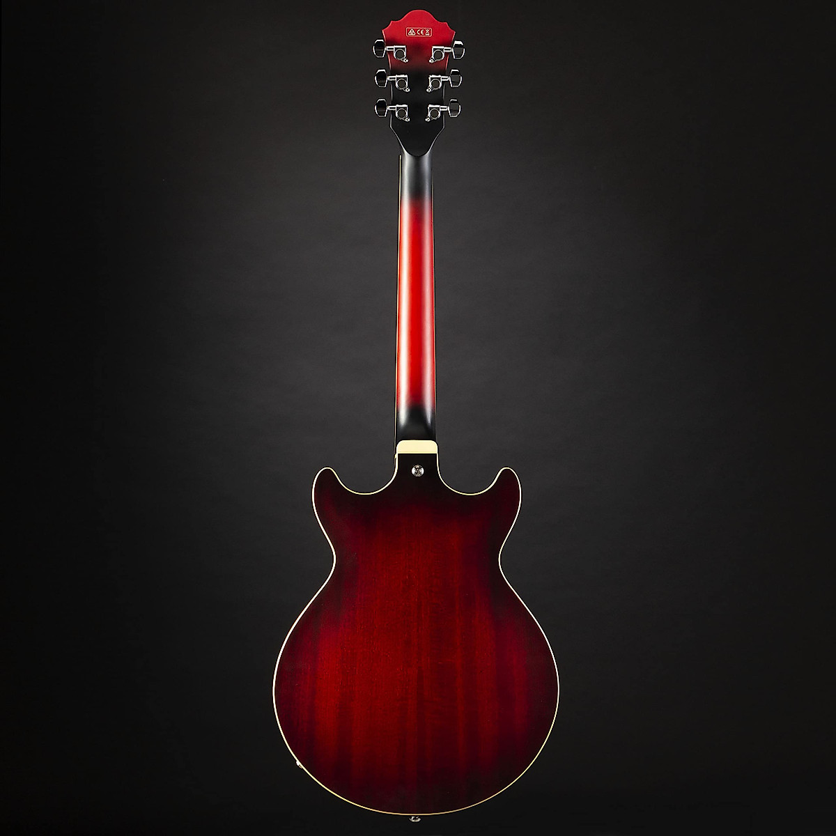 Ibanez Artcore 6 String Semi-Hollow-Body Electric Guitar, Right, Sunburst Red Flat, Full (AM53SRF)