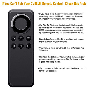 Beyution CV98LM Replacement Remote Control fit for Amazon 1st Generation and 2nd Generation Amazon TV Stick and Amazon TV Box W87CUN CL1130 LY73PR DV83YW PE59CV (Without Voice Function)