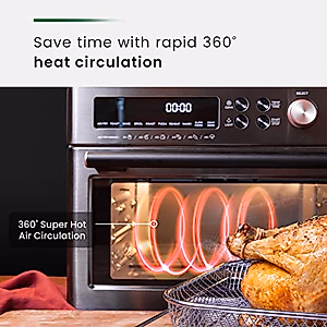 VAL CUCINE 26.3 QT/25 L Extra-Large Smart Air Fryer Toaster Oven, 10-in-1 Convection Countertop Oven Combination (Black Matte Stainless Steel)