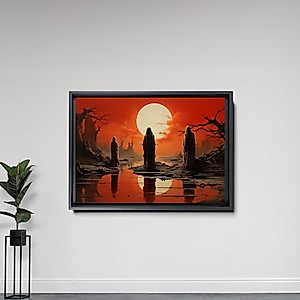 Majestic Black Stallion Galloping In The Clouds, Black Horse On Salt Flats, Canvas Print, Black Horse Print, Black Horse Wall Art