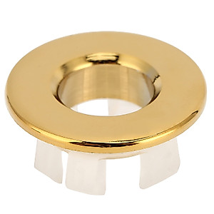 Bathroom and Kitchen Sink Overflow Cover Circular Spare Sink Hole Bathroom Sink Drains Bathtub Accessories (Gold)
