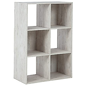 Signature Design by Ashley Paxberry Coastal 9 Cube Storage Organizer or Bookcase, Whitewash & Paxberry Coastal 6 Cube Storage Organizer or Bookcase, Whitewash