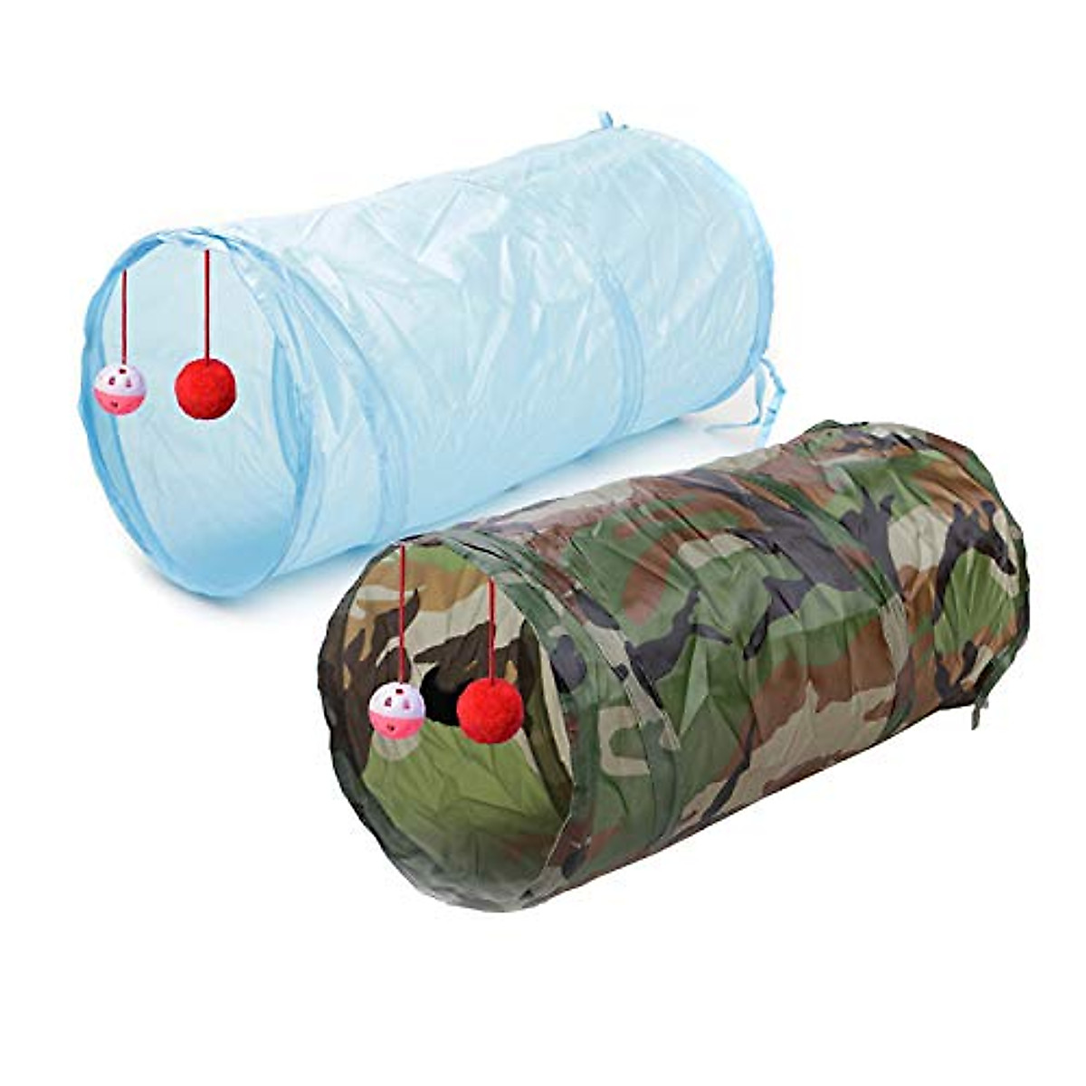 Cat Tunnels for Indoor cat, Cat Toys Collapsible Pet Play Tunnel Tube Toy with a Bell Toy for Cat Puppy Kitten Rabbit (Black)