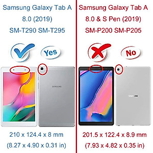 Case for Tab A 8.0 Inch 2019 T295 DWaybox Rugged Heavy Duty Armor Hard Back Cover Case with Kickstand Compatible with Samsung Galaxy Tab A 8.0 Inch 2019 SM-T295/T290 (Black)