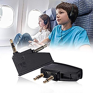 Airline Airplane Flight Headphone Adapter Converter Compatible with Bose QC3 QC15 QC20 QC25 QC35 AE2 AE2W Noise Cancelling Headphones (2pcs)