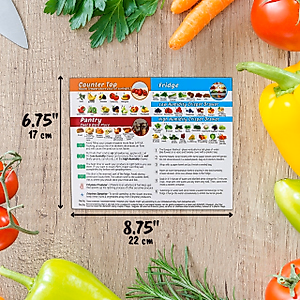 Produce Storage Guide Magnet - How to Store Food Magnet for The Fridge, Fruit & Vegetable Cheat Sheet, Kitchen Organizer Magnetic Chart, Food Storage Chart, Kitchen Fridge Magnet