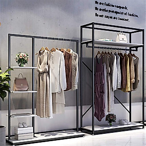 JIAO PAI Garment Racks Metal Coat Rack, Vertical Heavy Clothing Tidy Rails Boutique Clothing Store Storage Display Stand Multifunction Save Space Sturdy Long skirt and jacket stand