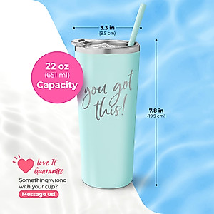 You Got This Tumbler - Personalized Vacuum Insulated Stainless Steel Tumbler with Lid and Straw - New Job Travel Tumbler - Promotion for Coworker - Going Away Gift - Moving Gift - Graduation Gift