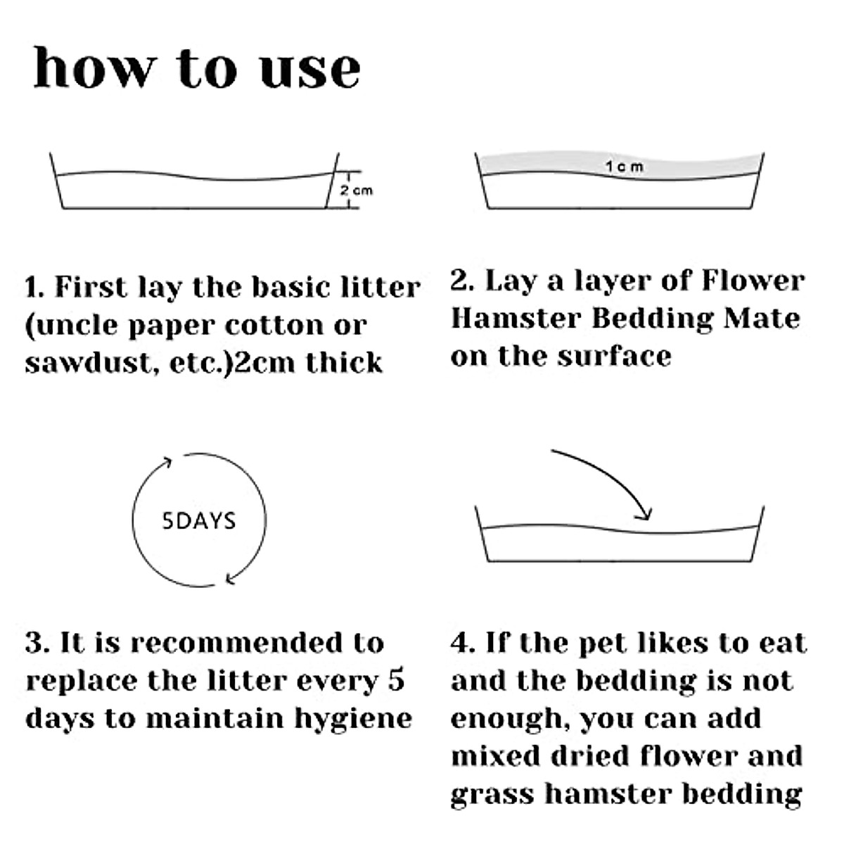 PINVNBY Hamster Bedding, 7OZ Natural Dried Flower & Herb Litter, Small Pet Bedding Small Animal Bedding Mate of Hamster Bedding for Gerbils Mice Lemming Degus (Flower & Grass)