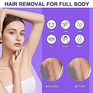 Roll on wax,Waxing Roller Kit,Cera para depil,Wax Roller Kit for Hair Removal, Include 2 Honey Soft Wax Cartridge & 100 Non-Woven Wax Strips, Portable Purple Wax Heater Machine for Women & Men