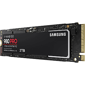 Samsung 980 PRO 2TB PCIe SSD - 7,000 MB/s 4.0 x 4 M.2 NVMe Gen4 Internal Gaming Solid State Drive with V-NAND Technology for Laptops Desktops and Crypto Chia Mining - MZ-V8P2T0B/AM