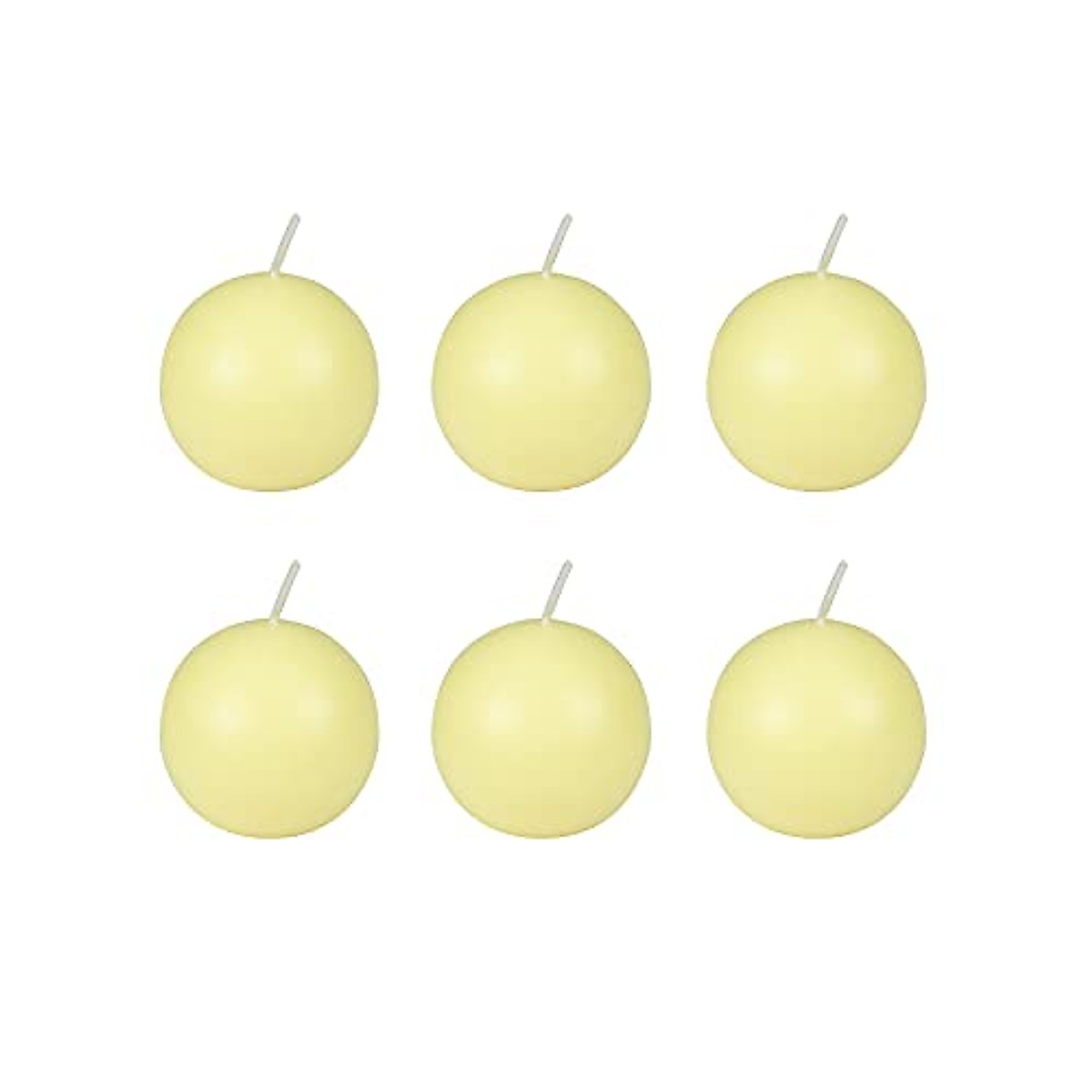 Zest Candle 6-Piece Ball Candles, 3-Inch, Ivory