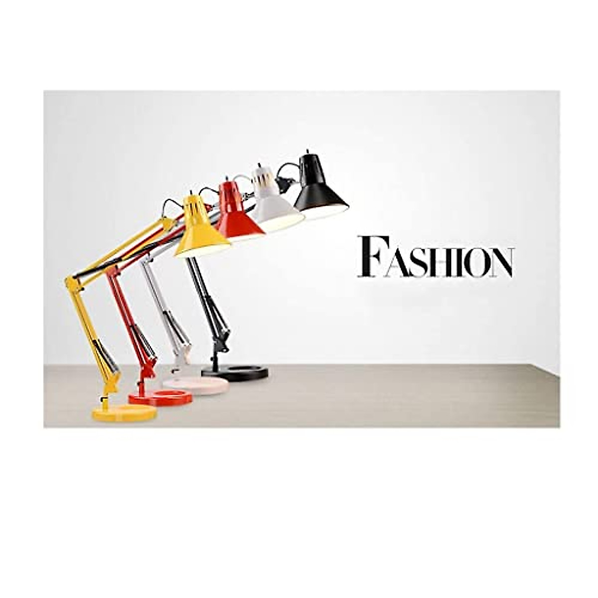 KNOXC Bedside Lamp, Metal Desk Lamp Swing Arm Desk Lamp Adjustable Goose Neck Architect Study Table Lamp Eye-Careading Lamp for Home Office Easy to Assemble/Red1