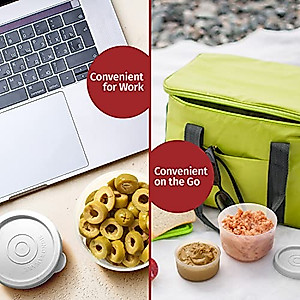 Condiment Cups Containers with Lids- 8 pk. 1.3 oz.Salad Dressing Container to go Small Food Storage Containers with Lids- Sauce Cups Leak proof Reusable Plastic BPA free for Lunch Box Picnic Travel