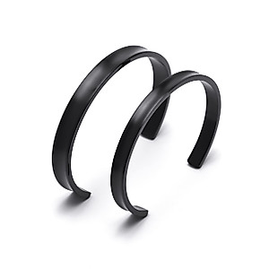 Dissolve Couples Bracelets For Men Women Friendship Stainless Steel Cuff Silver or Black Open Customized Bangle