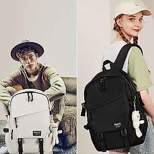 Caoroky knight College School Bag for Men Women Laptop Backpack 15.6 Inch Anti Theft Travel Daypack Large Elementary Middle High Bookbags for Teens Girls Boys Students-Medium,off-white