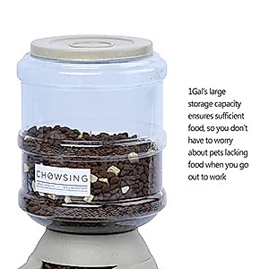 Nourse CHOWSING Automatic Cat Feeders and Waterer Dispenser 1 Gallon Capacity in Sets Gravity Replenishes Food and Water Suitable for Pets Such as Cats and Dogs