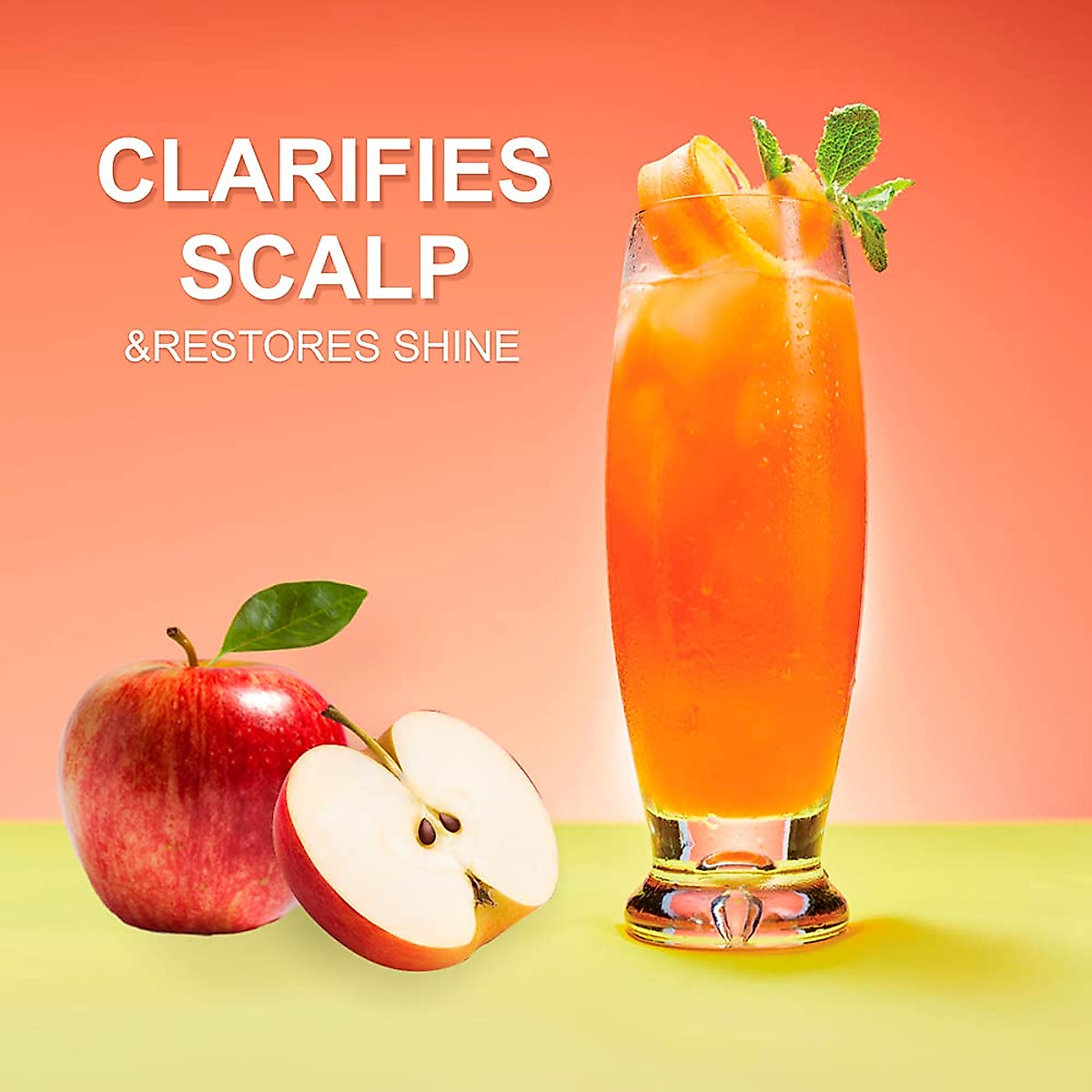 Mroky Shampoo and Conditioner Set, Apple Cider Vinegar Shampoo and Virgin Coconut Conditioner Bundle for Oily Dry Dull Damaged Curly Frizzy Hair, Sulfate, Silicone & Paraben Free, 2 x 16.9 fl oz