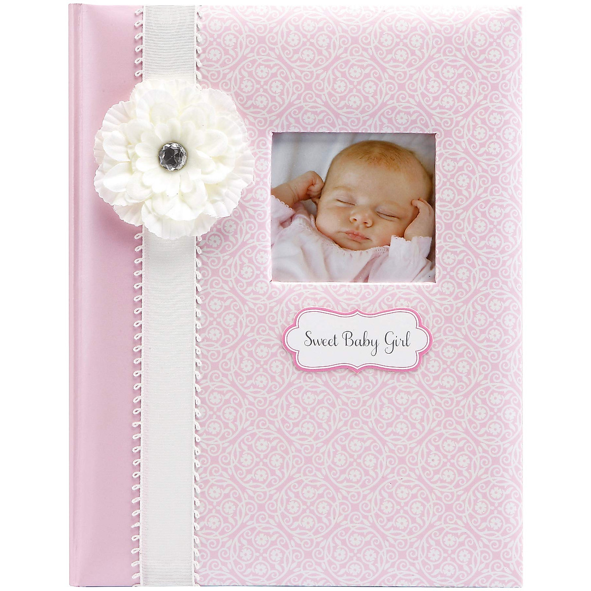 C.R. Gibson Pink and White 'Sweet Baby Girl' Bound First Five Years Baby Book, 64pgs, 10'' W x 11.75'' H