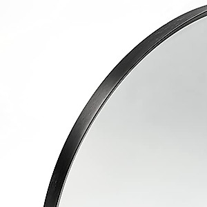 Minuover Arched Wall Mirror for Bathroom, 20"x30" Black Modern Metal Frame for Entryway Living Room Bedroom Wall Decor