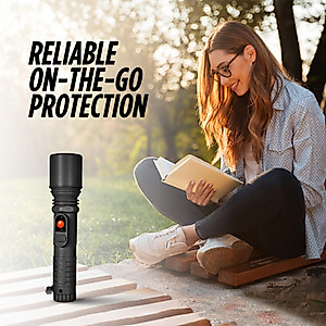 Guard Dog Security Inferno Compact Stun Gun Flashlight for Self Defense, Rechargebale Batteries, Bright LED Flashlight, Maximum Voltage, Holster Included for Women and Men
