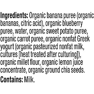 Plum Organics Tots Mighty 4 Toddler Food, Sweet Potato, Carrot, Blueberry, Apple, Greek Yogurt, Millet and Oat, 4 Ounce (Pack of 6)