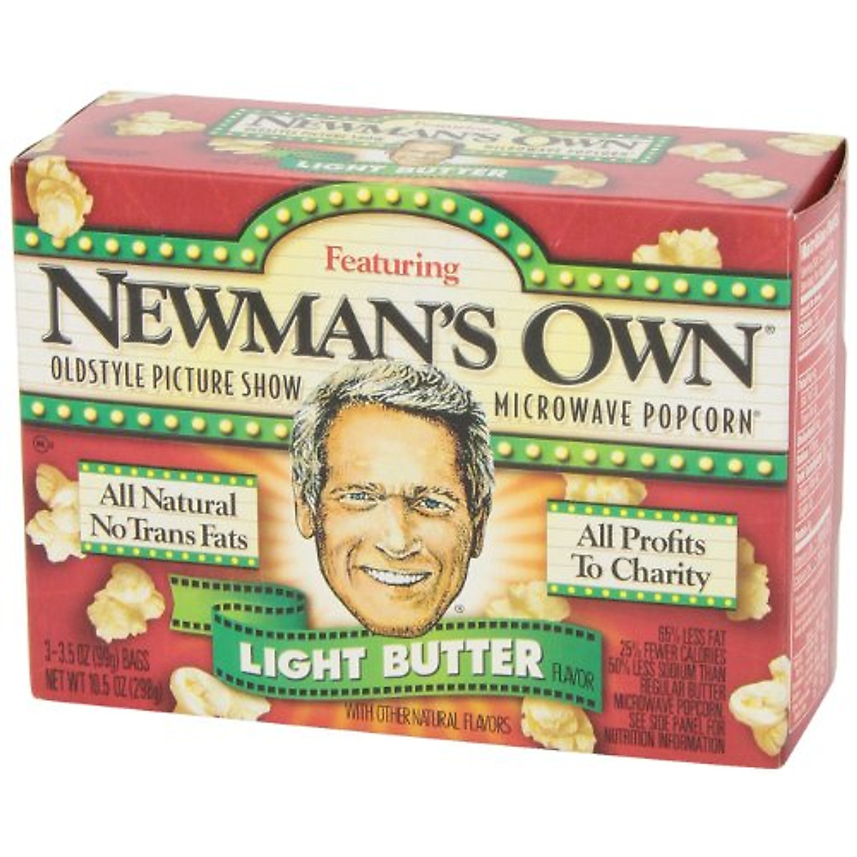Newman's Own Light Butter Popcorn, 3.5 Oz, 3 Ct