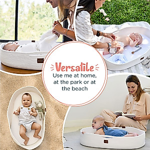 Premium Baby Changing Basket – Portable Changing Table Topper for Dresser – Baby Basket Changing Pad with Waterproof Covers and Bag – Boho Nursery Decor Moses Basket – Diaper Changing Station