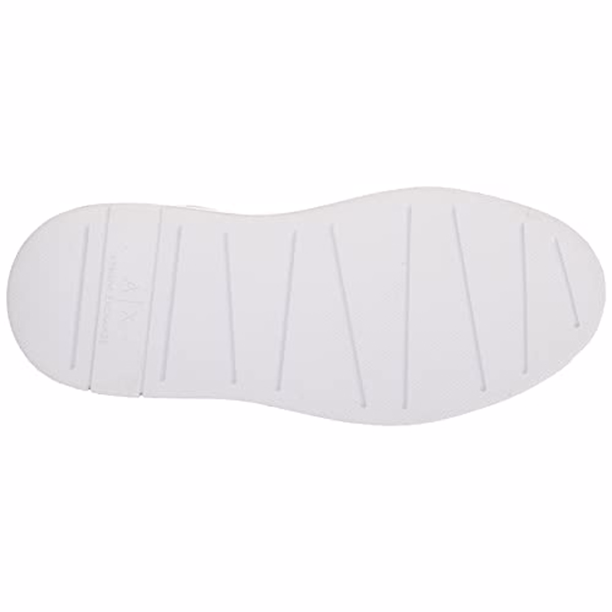 A|X Armani Exchange Men's Thick Sole Leather Sneakers, Optical White, 8