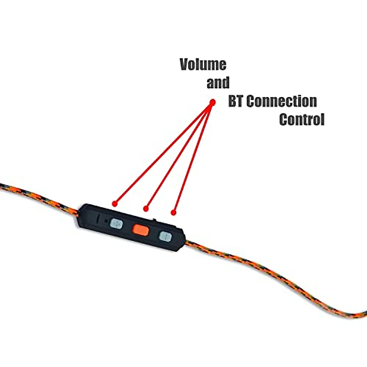 Walker's Flexible Bluetooth Neckband Headset 30 NRR Passive Hearing Protection Earbuds with 12" USB Charging Cable & EVA Carrying Case