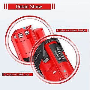 Bonacell 4 Pack Replacement for Milwaukee M12 Battery 3.0Ah 12 Volt Battery Compatible with Milwaukee 12V Battery 48-11-2411 48-11-2402 48-11-2440 48-11-2411 Cordless Tools