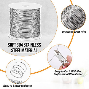 cridoz 22 Gauge Stainless Steel Wire for Jewelry Making, Bailing Wire Snare Wire Wrapping for Craft and Jewelry Making