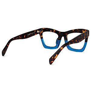 VOOGLAM Rectangle Eyeglasses for Women with Non-prescription Clear Lens Sienna Light Tortoise GWA035804-05