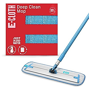 E-Cloth 8pc Home Cleaning Set, Contains Multiple Microfiber Cleaning Cloths & Deep Clean Mop, Microfiber Mop, Perfect Floor Cleaner for Hardwood, Laminate, Tile and Stone Flooring, 100 Wash Promise