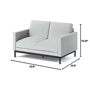 ZINUS Logan Loveseat, Green Tea Infused Foam Cushions, Tool-Free, Easy Assembly, Light Grey