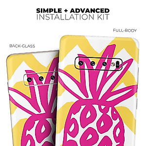 DesignSkinz Pink and Yellow Pineapple Protective Vinyl Decal Wrap Skin Cover Compatible with The Samsung Galaxy S20 (Screen Trim & Back Glass Skin)