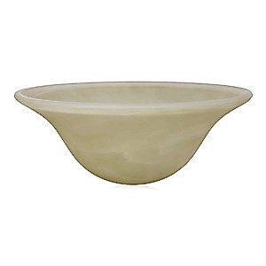 LIGHTACCENTS Alabaster Amber Glass Lamp Shade Replacement for Floor Lamps - Lamp Shade for Floor Lamps with Medium Base E26 Socket- Floor Lamp Shade - Floor Lamp Replacement Glass (Amber Marble)