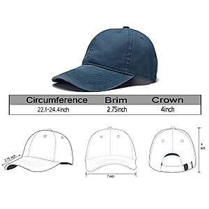 Edoneery Men Women Baseball Cap-Low Profile Adjustable Washed Cotton Golf Dad Hat Navy
