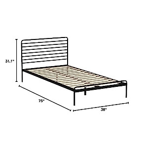 Zinus Tom Metal Platform Bed Frame / Mattress Foundation / No Box Spring Needed / Wood Slat Support / Design Award Winner, Twin