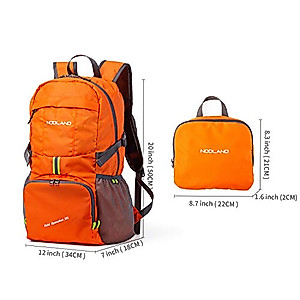 Sharkborough NODLAND Lightweight Backpack, 35L Foldable Hiking Daypack Gray