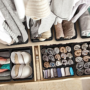 Simple Houseware Black Desk Drawer Organizer, 10 pack(3S, 3M, 3L, 1XL)