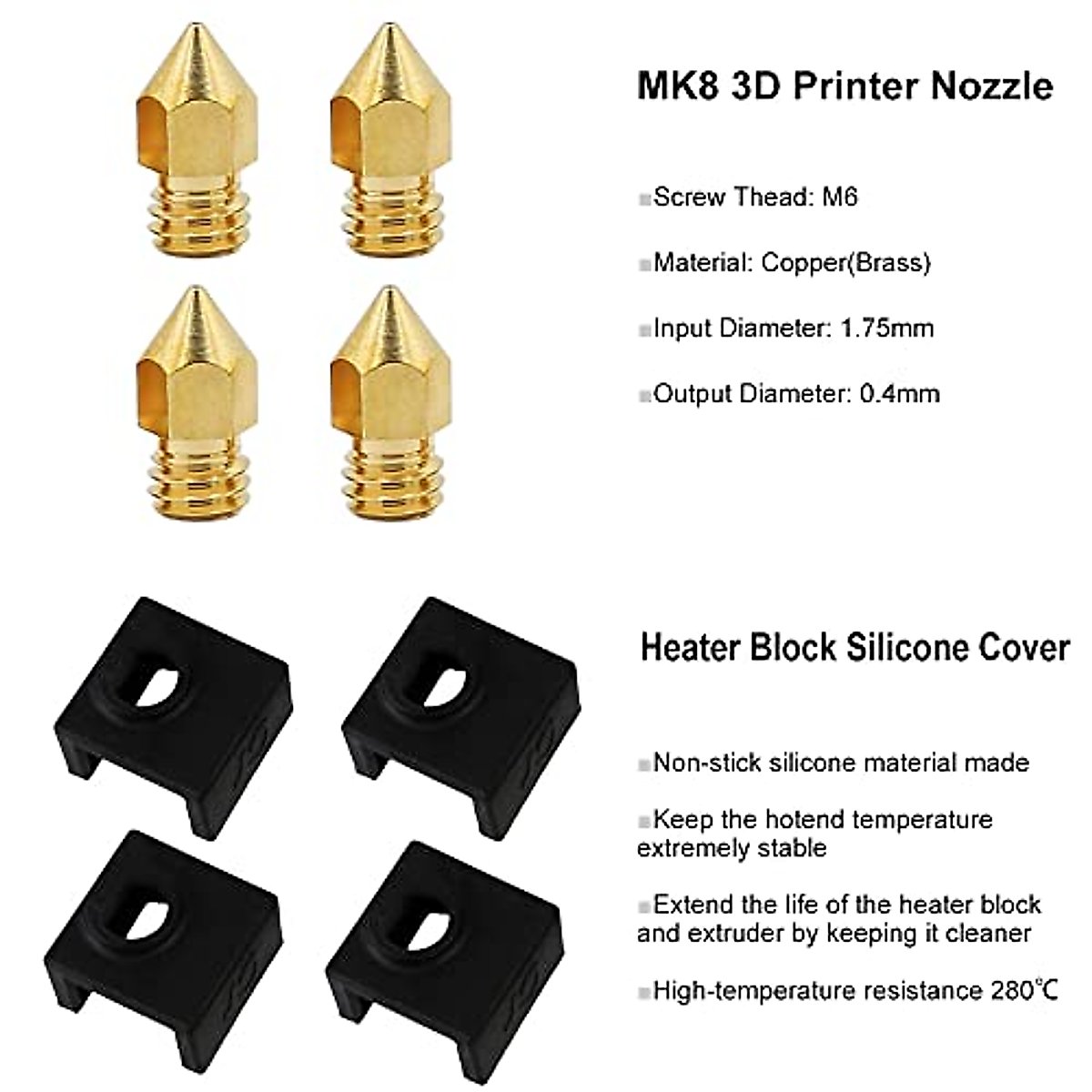 Creality Ender 3 /Pro/V2 3D Printer Assembled Extruder MK8 HotEnd Kit 24V with 0.4mm Nozzle Upgrade with Low Friction Creality-Capricorn Tubing