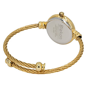 Blekon Original Elegant 23mm Round Analog Display Watch for Women with Arabic Numerals and Cable Cuff Bangle