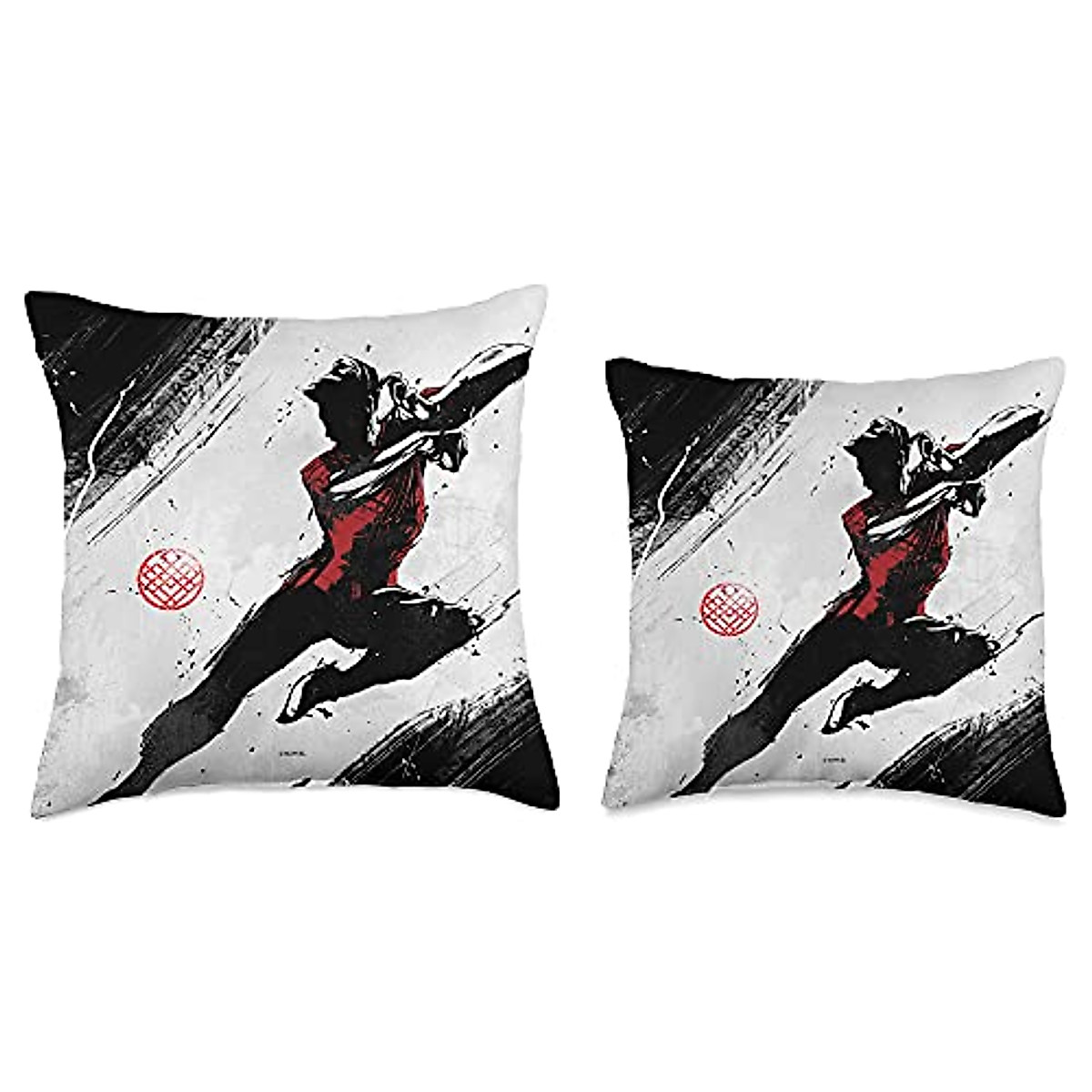 Marvel Shang-Chi and The Legend of The Ten Rings Ink Drawing Throw Pillow, 18x18, Multicolor