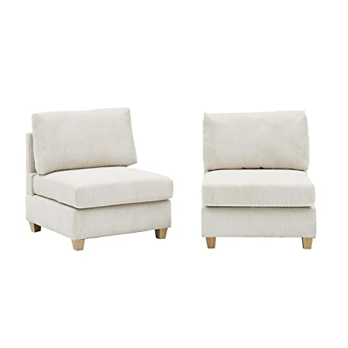 Modern Convertible L Shaped Couch, Soft Corduroy Fabric Multi-Combination Living Room Sectional Couch (Beige) (MFW1281-5)