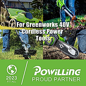 Powilling 40V 6.0Ah Replacement Lithium Battery for GreenWorks 29472 29462 Battery GreenWorks 40V G-MAX Power Tools 29252 20202 22262 25312 25322 20642 22272 27062 21242 (Not for Gen 1)