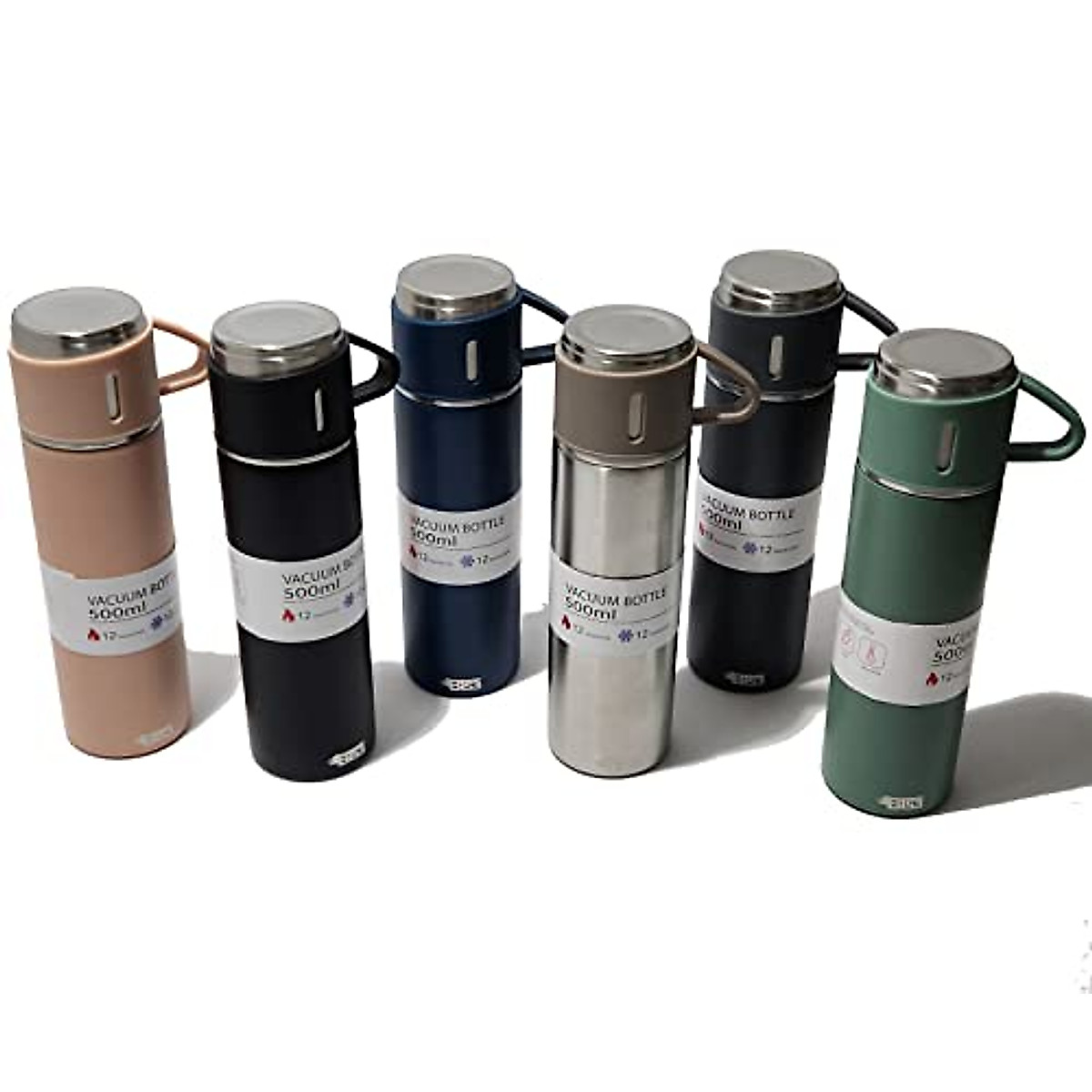 BT53 Stainless Steel 500 ML Vacuum Flask/Bottle/Thermos for Hot and Cold Drinks with Three Cups (Green)